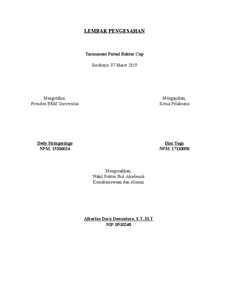 Proposal REKTOR CUP | PDF