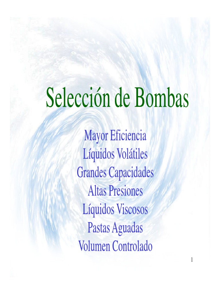 Seleccion Bombas y Calculo de Perdidas Upb | PDF | Bomba | Viscosidad
