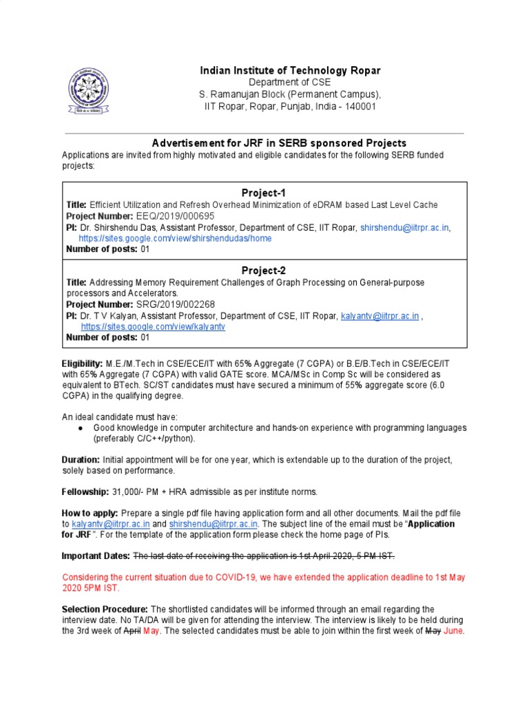 JRF Advertisement - Updated | PDF | Computing | Computing And ...