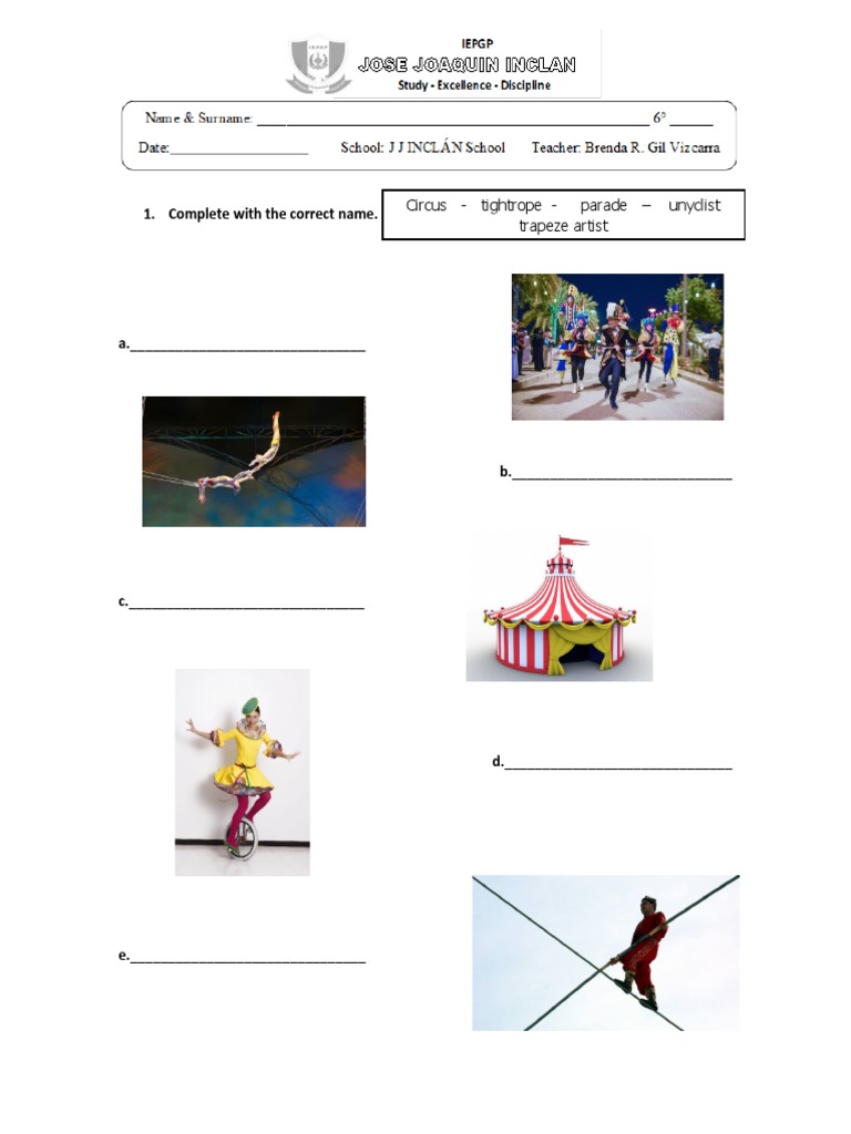 Circus Vocabulary II | PDF