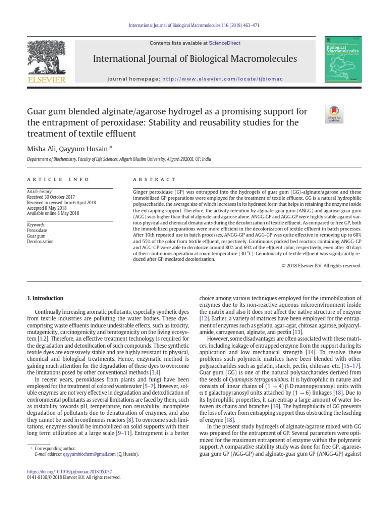 International Journal of Biological Macromolecules: Misha Ali, Qayyum ...