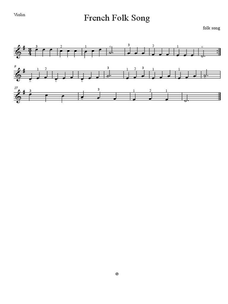 French Folk Song Violino | PDF