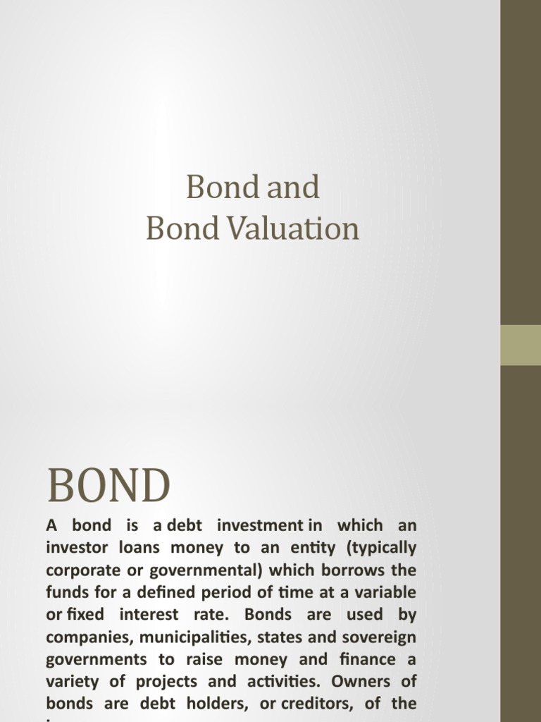 Bond & Bond Valuation | PDF | Bonds (Finance) | Yield (Finance)