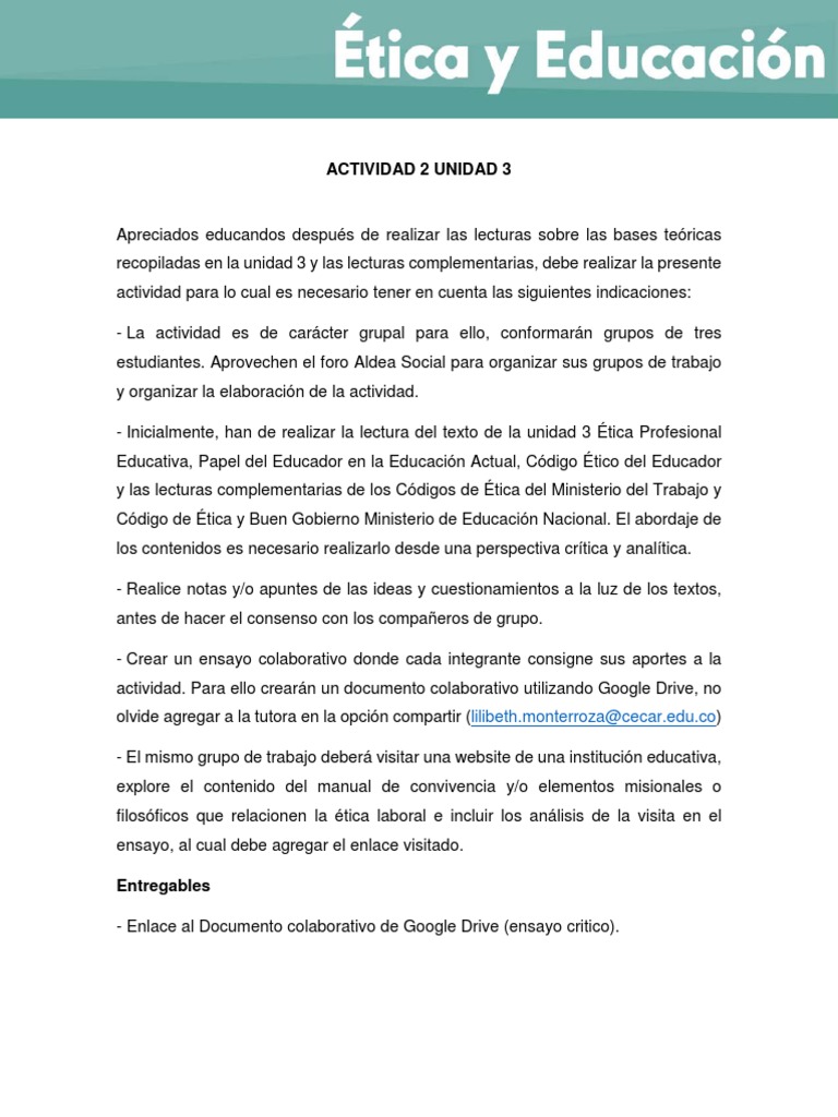 Actividad 2 - Unidad 3 | PDF