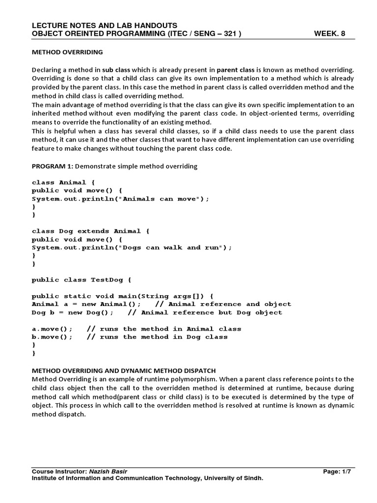 Course Instructor: Nazish Basir Page: 1/7 Institute of Information and ...