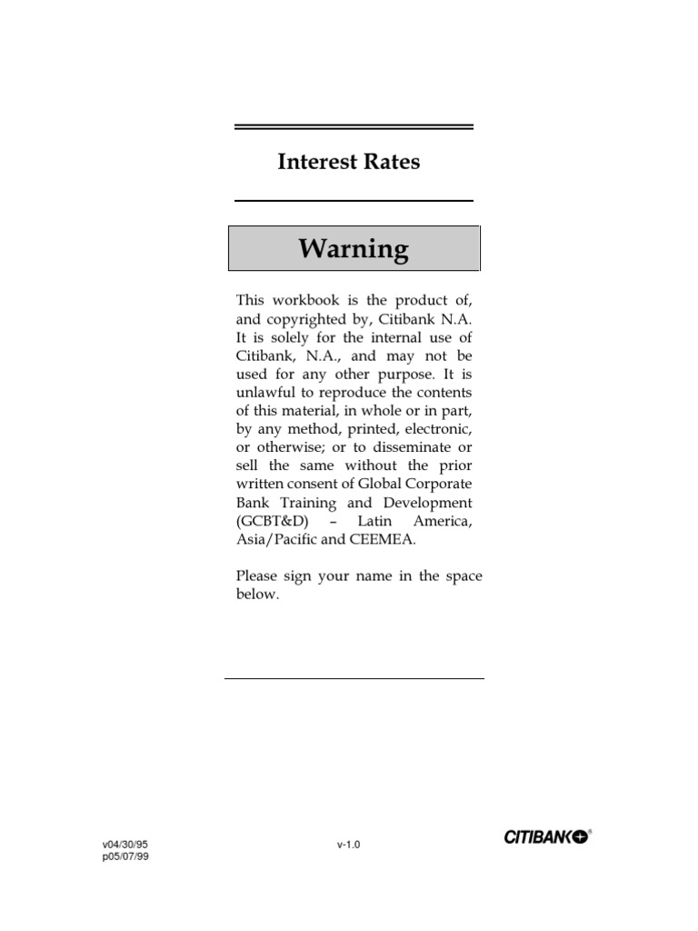 Citibank Interest Rate Overview | PDF | Bonds (Finance) | United States ...