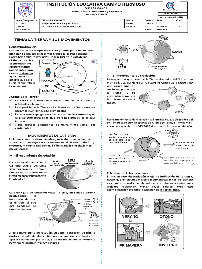 Actividades sobre el movimiento de la Tierra | PDF | Tierra | Cielo