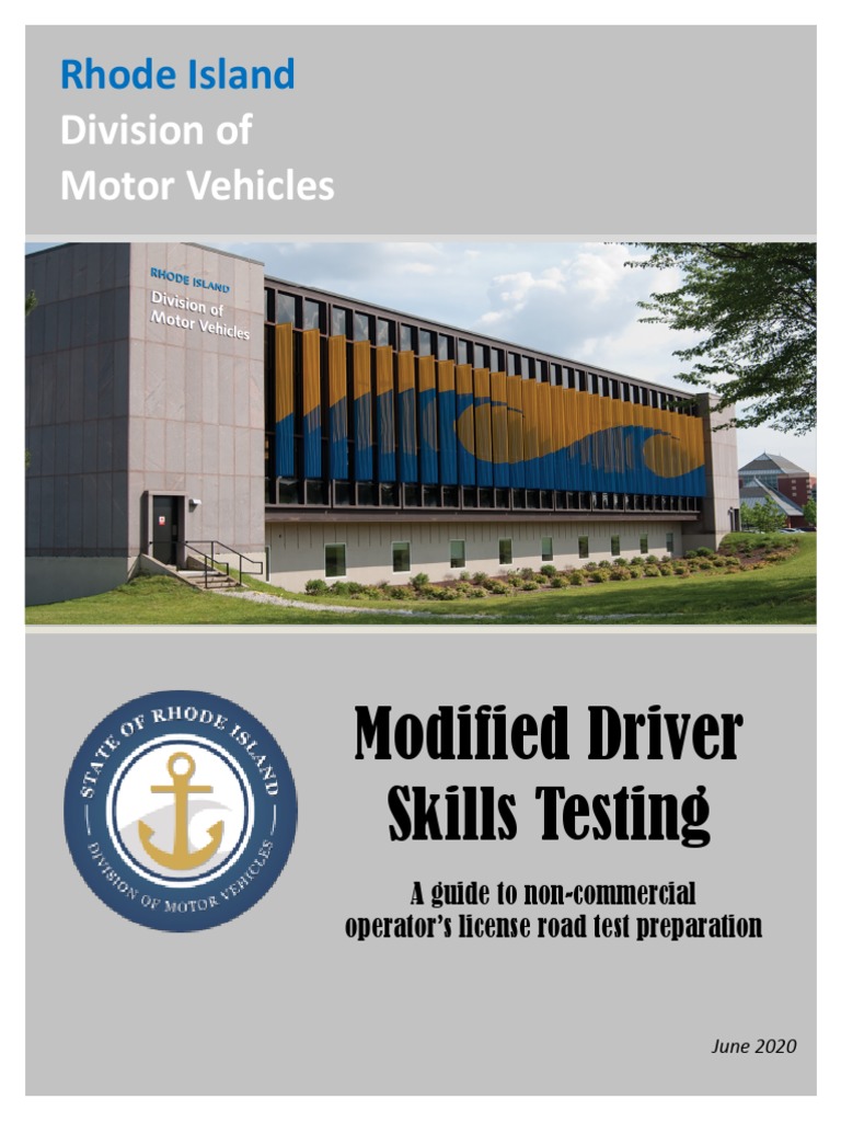 RI DMV Modified Skills Testing Guide | PDF | Identity Document | Vehicles