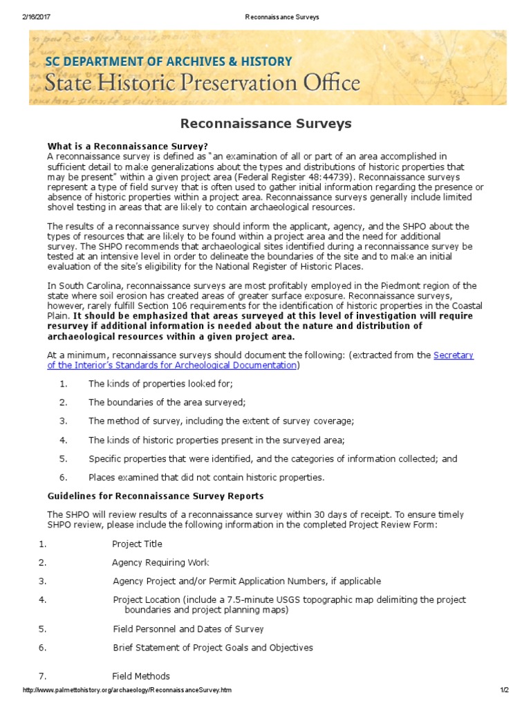 Reconnaissance Surveys | PDF | Map | Science