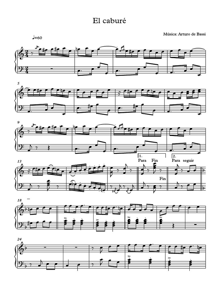 El Caburé - Partitura Completa PDF | PDF
