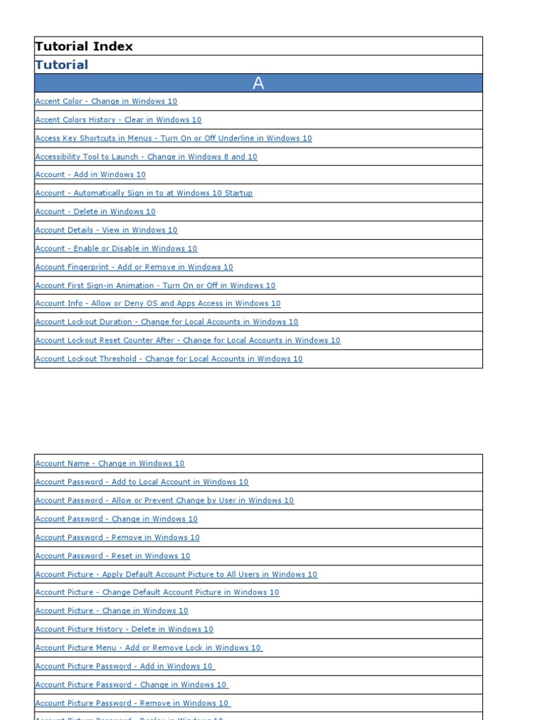 Ten Forums Tutorials | PDF | Windows 10 | Microsoft Windows