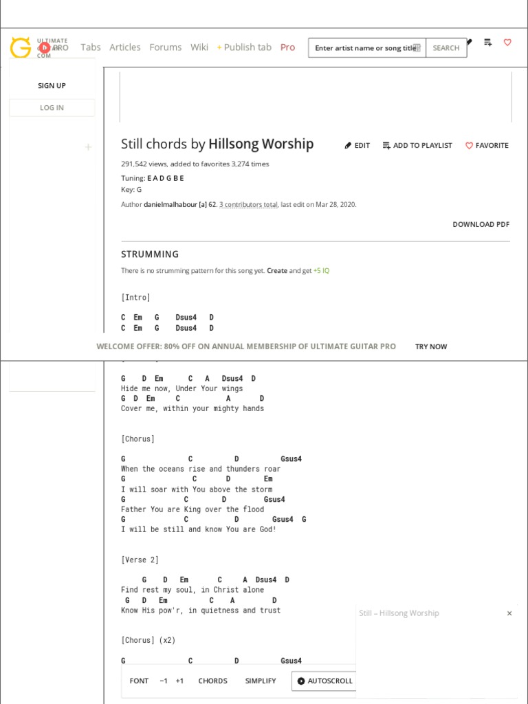 STILL CHORDS by Hillsong Worship @ | PDF | Song Structure | Elements Of ...