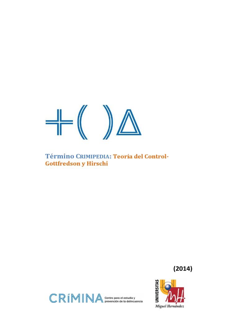 Teoría del Autocontrol de Gottfredson y Hirschi | PDF | Castigos ...
