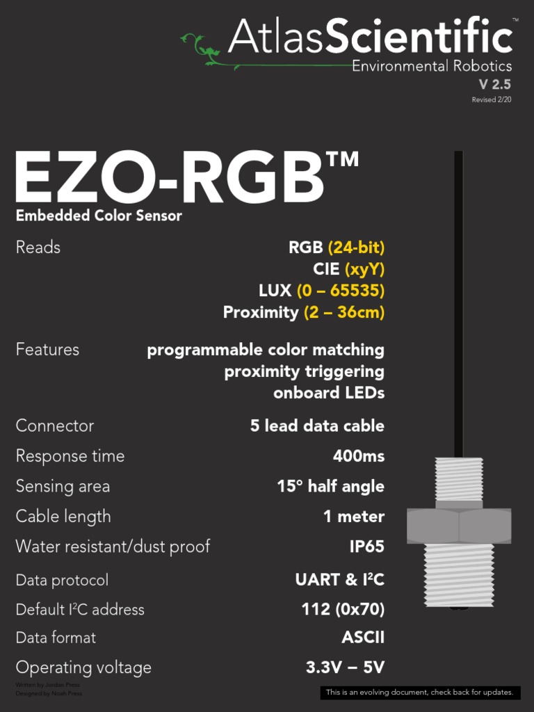 EZO RGB Datasheet | PDF | Rgb Color Model | Color