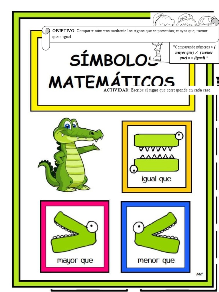 Ficha Comparando Números Mayor Que, Menor Que o Igual 1 Básico | PDF