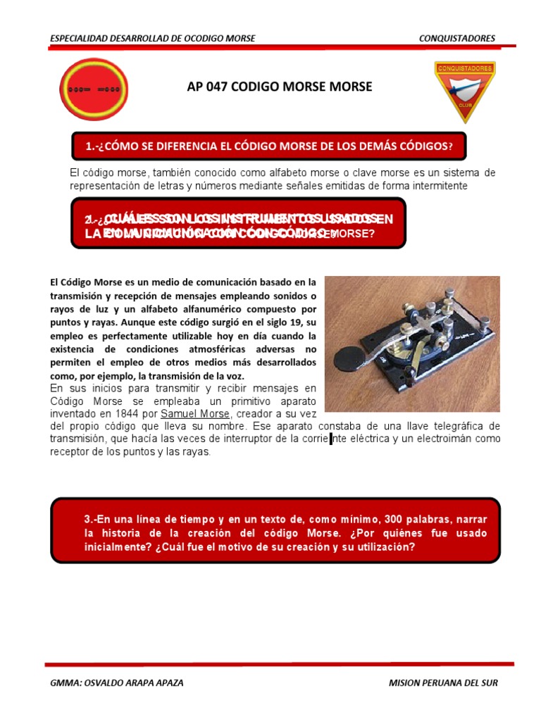 Ap 047 Codigo Morse Morse | PDF | Ingeniería en telecomunicaciones ...
