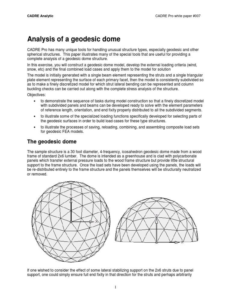 Geodesic Dome Structural Analysis Guide | PDF | Snow | Finite Element ...