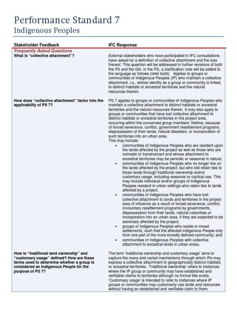 Performance Standard 7: Indigenous Peoples | Download Free PDF ...