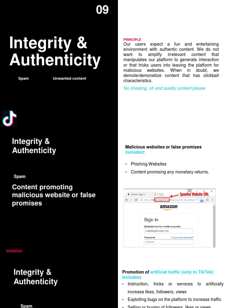 Integrity & Authenticity: Spam Unwanted Content | PDF | Spamming | Bleach