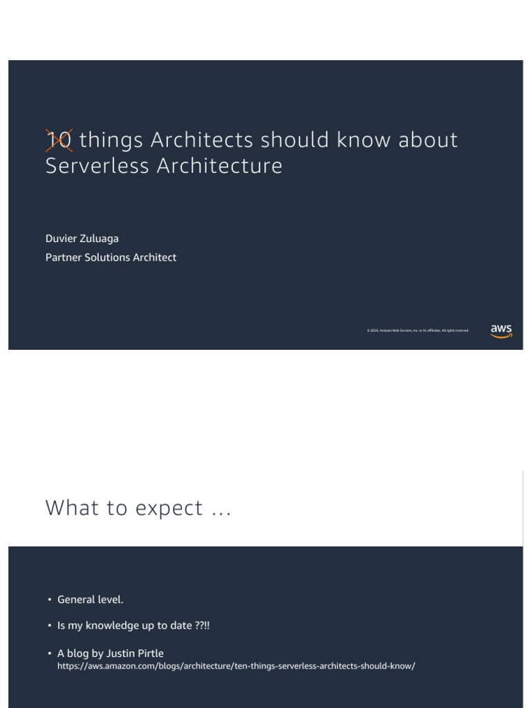 10 Things Architects Should Know About Serverless Architecture | PDF ...