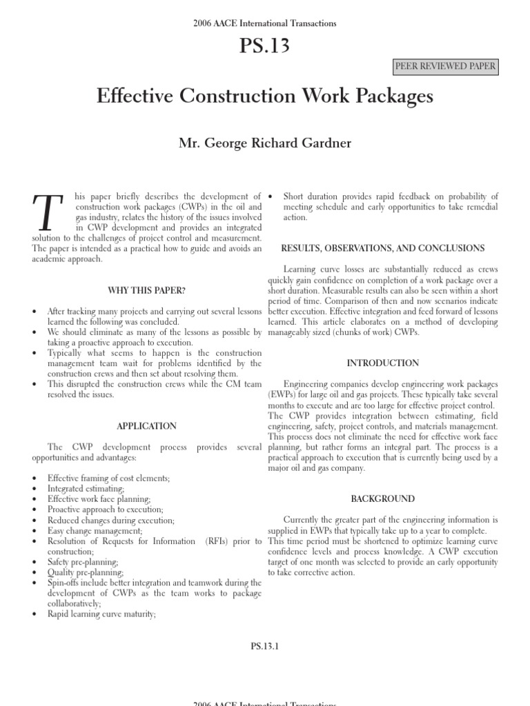 Effective Work Package | PDF | Packaging And Labeling | Construction ...