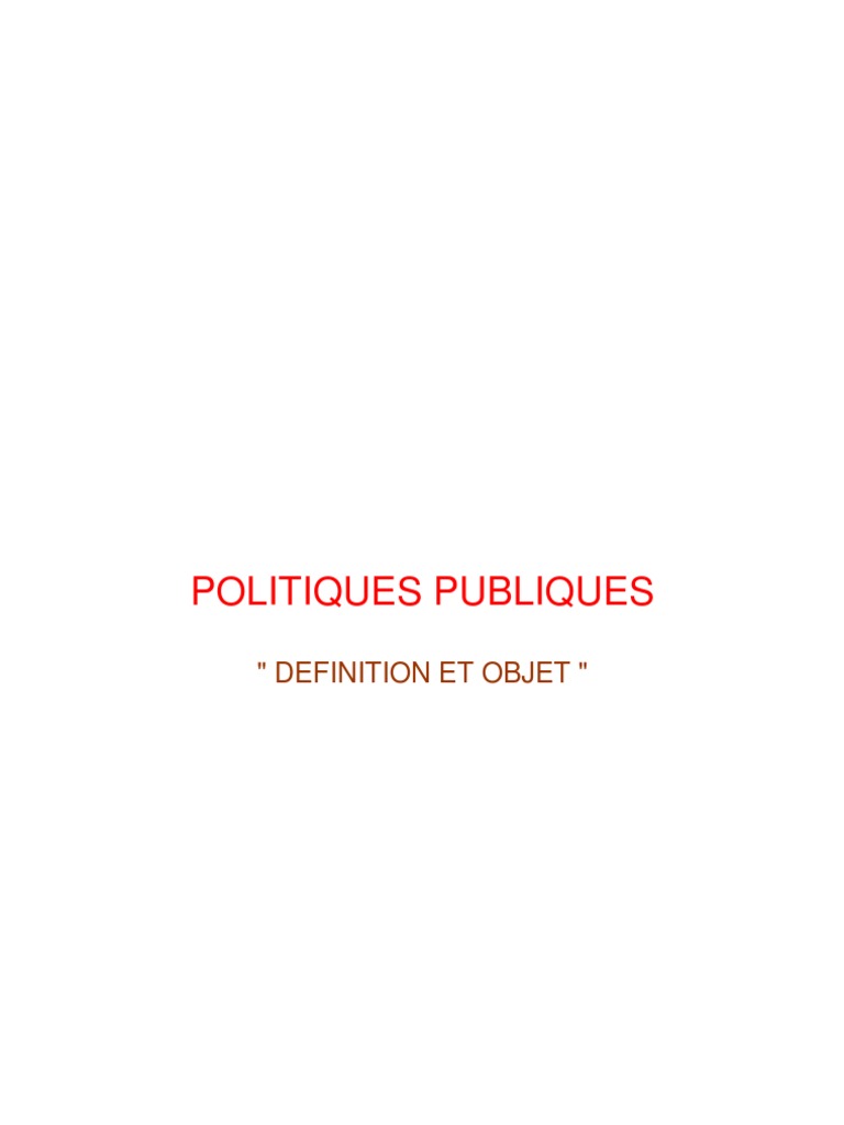 Définition et Critères des Politiques Publiques | PDF | Environnement ...