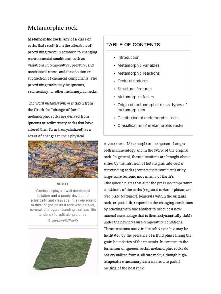 Metamorphic Rocks | PDF | Rock (Geology) | Minerals