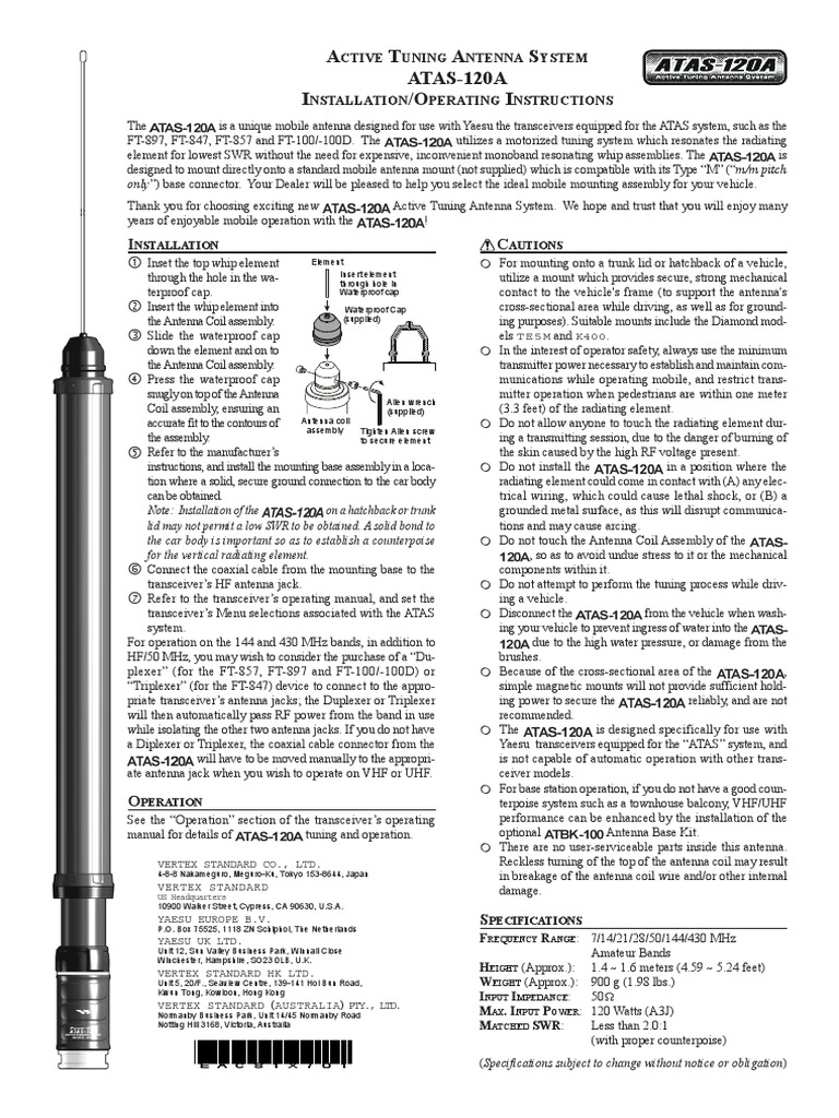 Atas 120a PDF | PDF | Antenna (Radio) | Broadcast Engineering