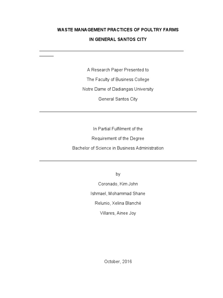 Waste Management Practices of Poultry Farms 1 | PDF | Broiler | Chicken