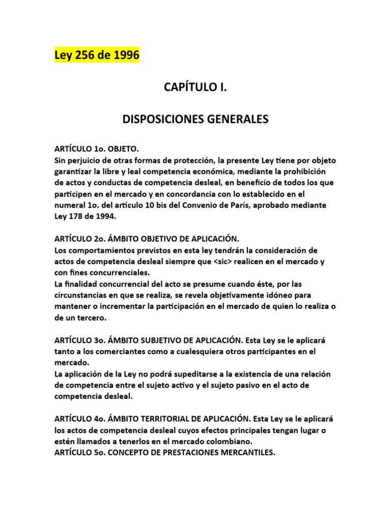 Ley 256 de 1996 | PDF | Virtud | Información del gobierno