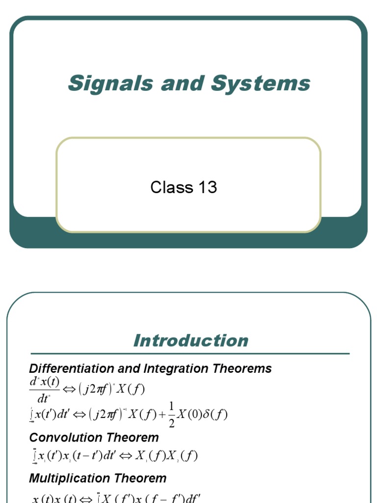 Signals and Systems Class 12 | PDF | Convolution | Telecommunications ...