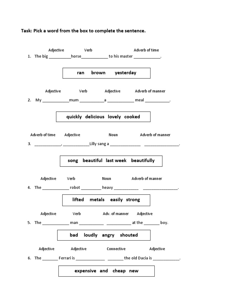 Sentence Completion Exercise Guide | PDF