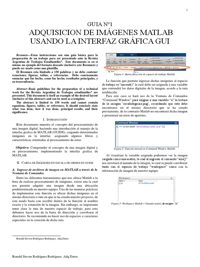 Práctica Nº1 Guide - Matlab | PDF | Ventana (informática) | Archivo de ...