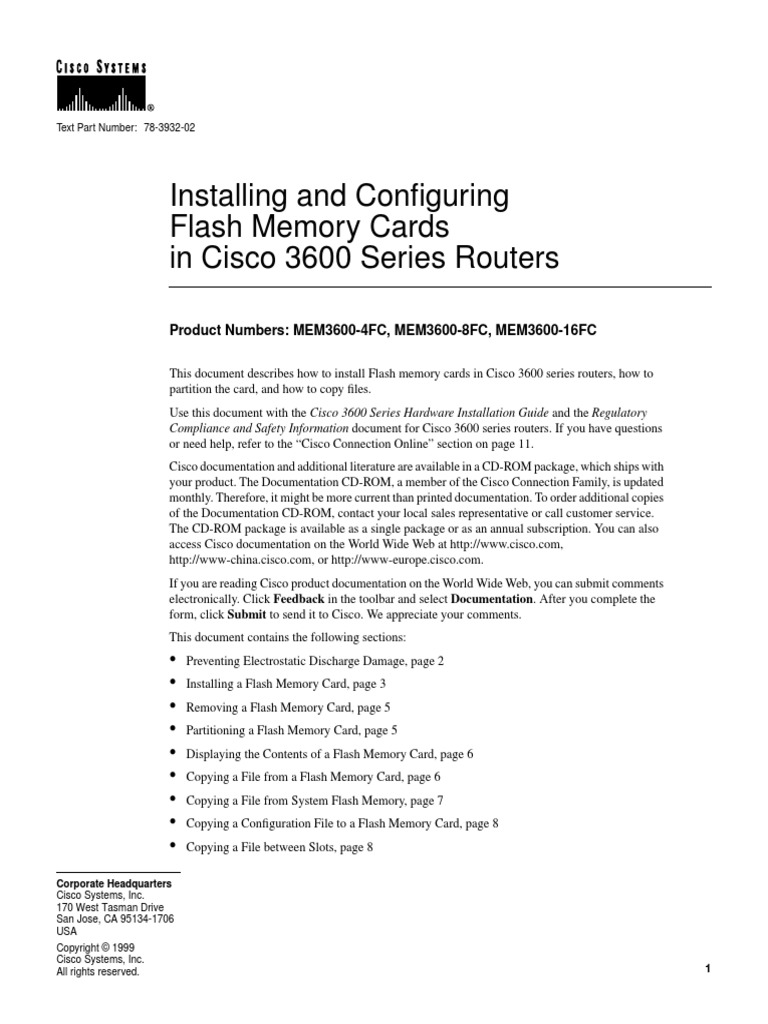 3600 Install and Config Flash Mem Cards PDF | PDF | Electrostatic ...