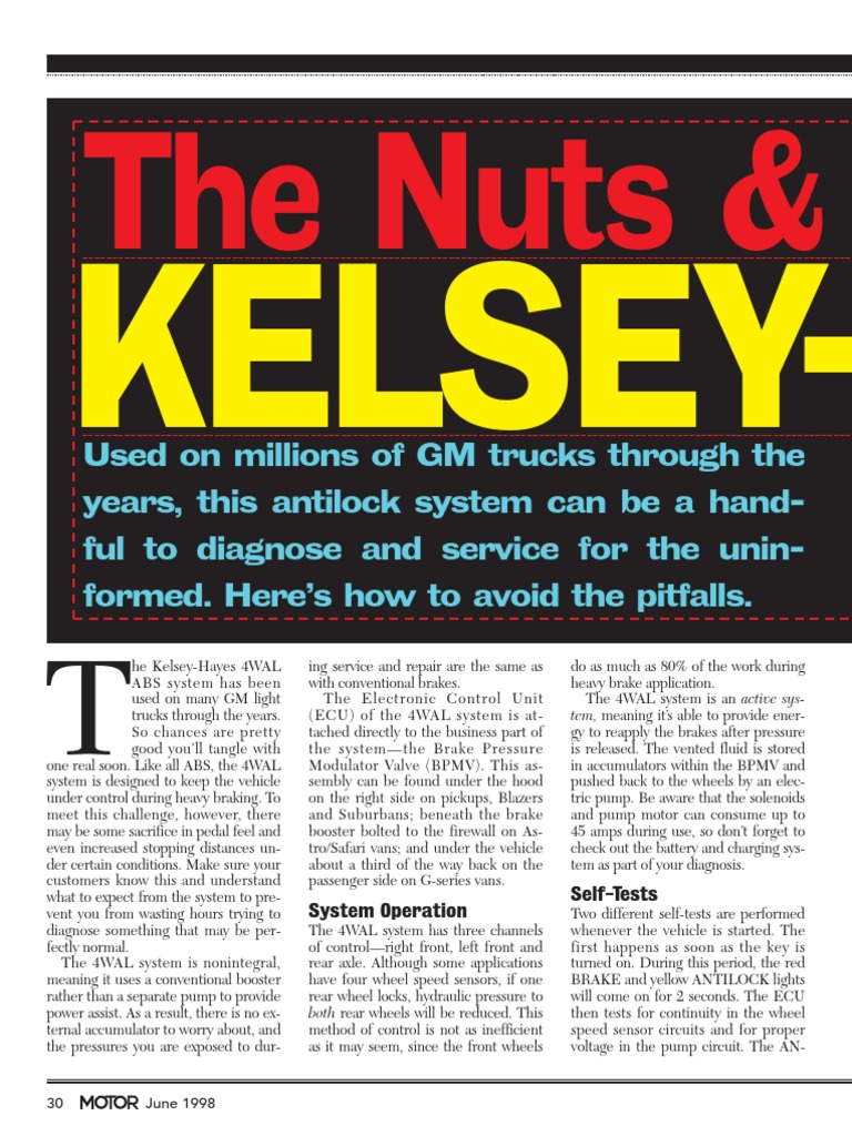 Kelsey-Hayes 4WAL ABS System Guide | PDF | Anti Lock Braking System ...
