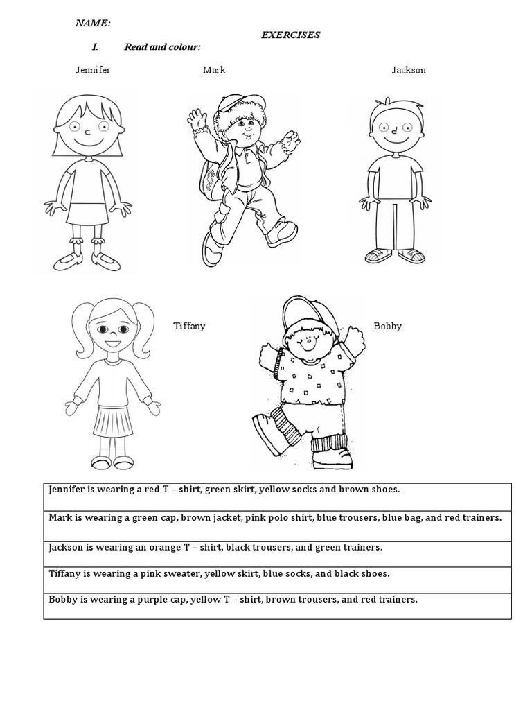 Clothing Description Exercises | PDF
