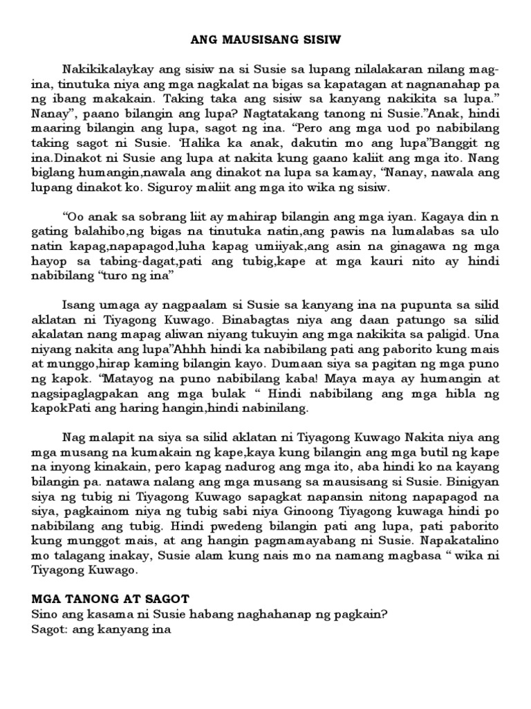 Ang Mausisang Sisiw | PDF