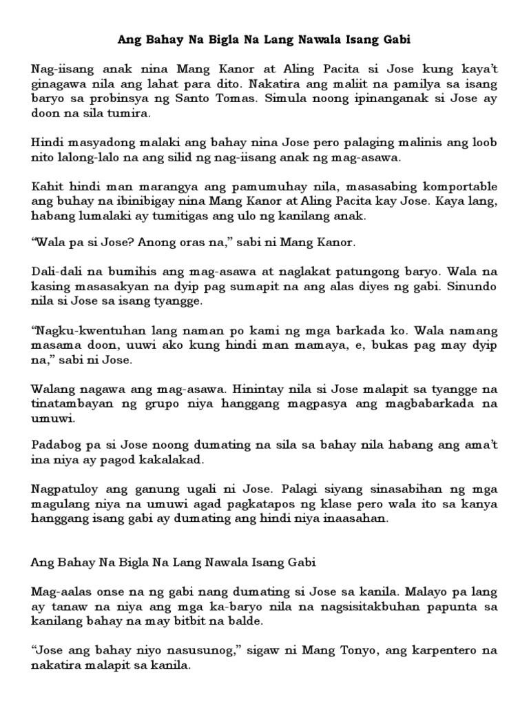 Ang Bahay Na Bigla Na Lang Nawala Isang Gabi | PDF