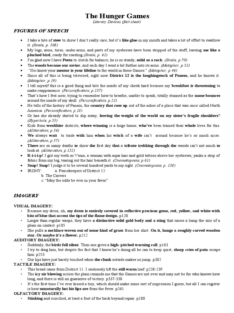 Figurative Language in The Hunger Games | PDF