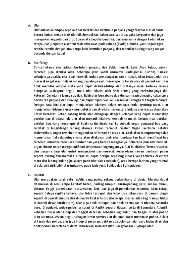 Morfologi dan Habitat Ular Reptil | PDF | Sains & Matematika