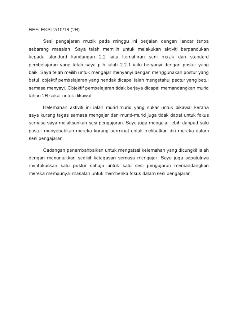 REFLEKSI Muzik Minggu 5 | PDF