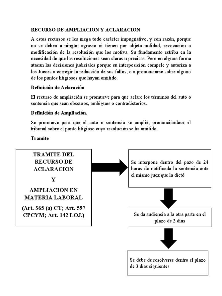 Recurso de Ampliacion y Aclaracion | PDF