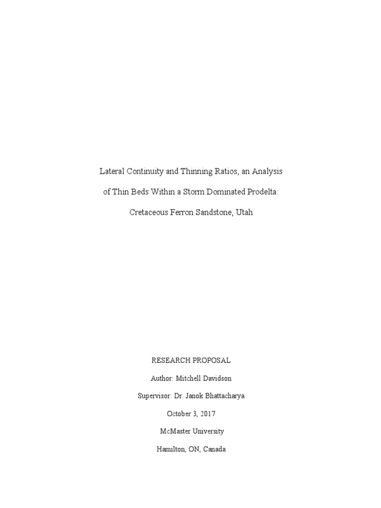 Mitchell Davidson RESEARCH PROPOSAL | PDF | Sediment | Sedimentology