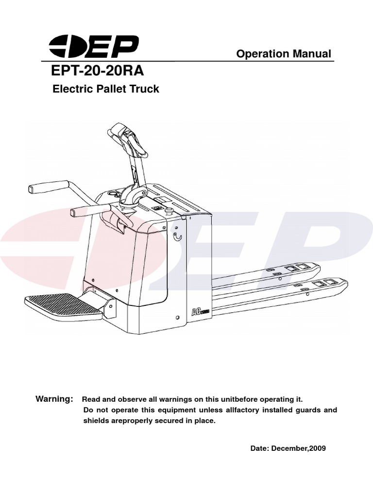 EPT-20 Electric Pallet Truck Manual | PDF | Truck | Elevator