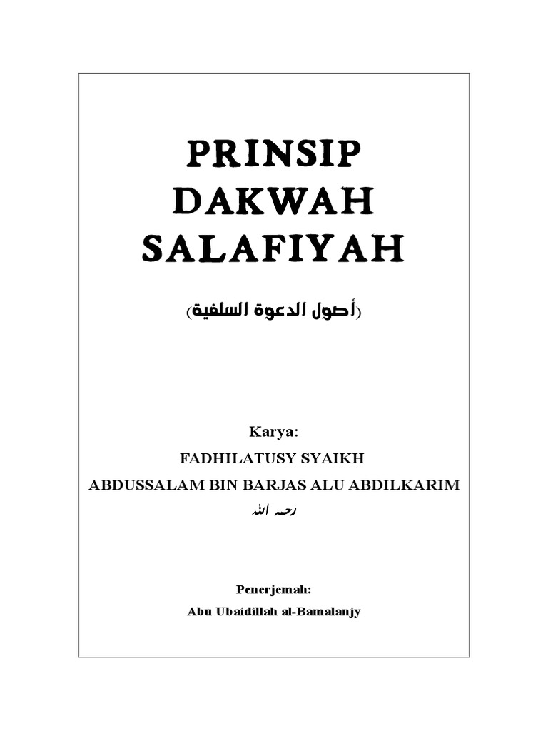 Prinsip Dakwah Salafiyah Full Ok | PDF | Islamic Branches | Religious ...