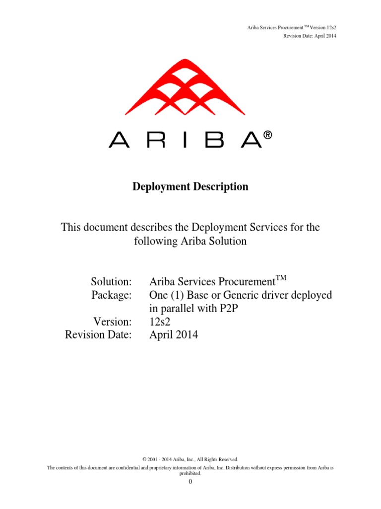 Ariba Services Procurement Deployment Description 12s2 | PDF ...