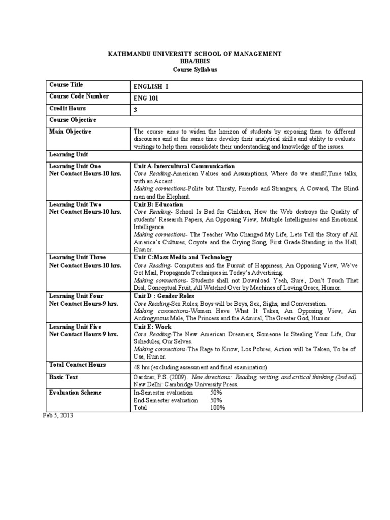 BBA-BBIS PROGRAM-SYLLABUS For Fall 2014 | PDF | Statistical Hypothesis ...