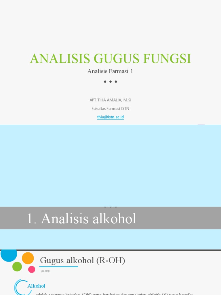 Analisis Gugus Alkohol dalam Farmasi | PDF | Sains & Matematika