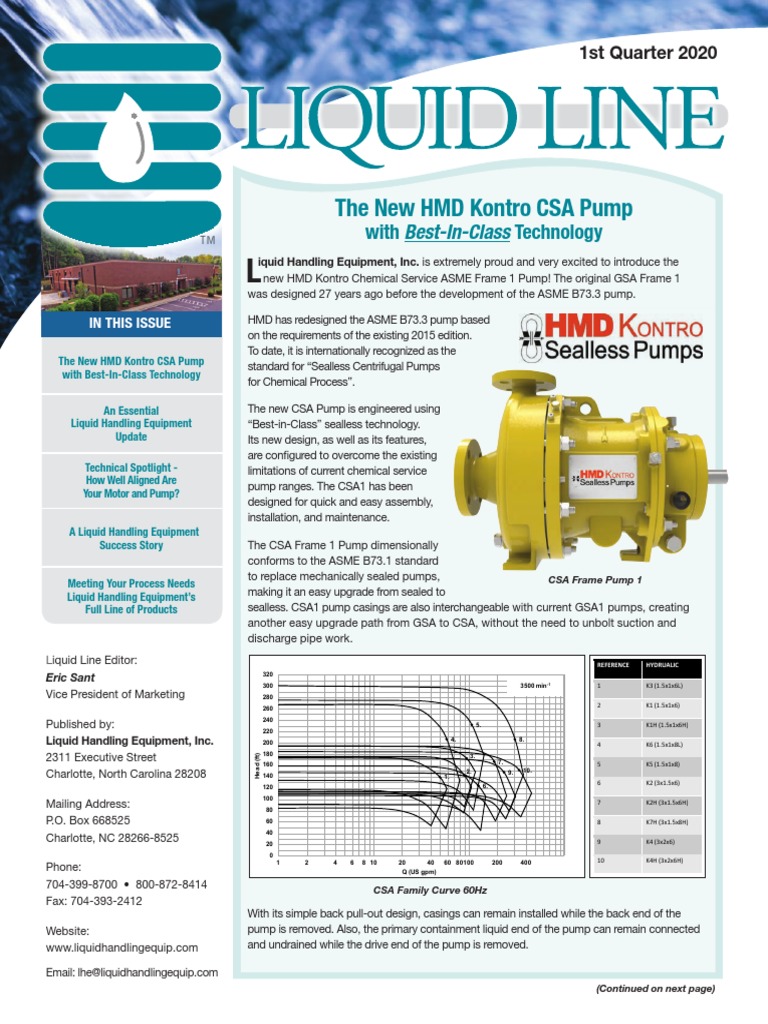 The New HMD Kontro CSA Pump: With Best-In-Class Technology | PDF | Pump ...