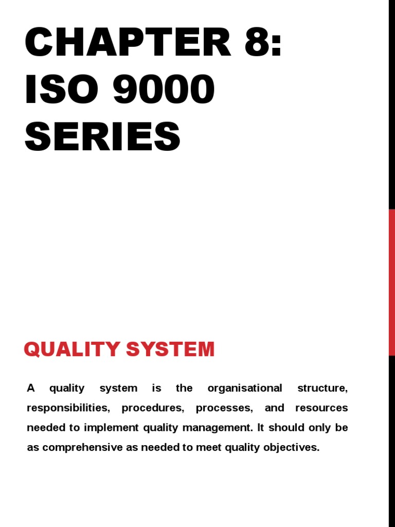 Chapter - 8 - ISO 9000 SERIES | PDF | Iso 9000 | Quality Management
